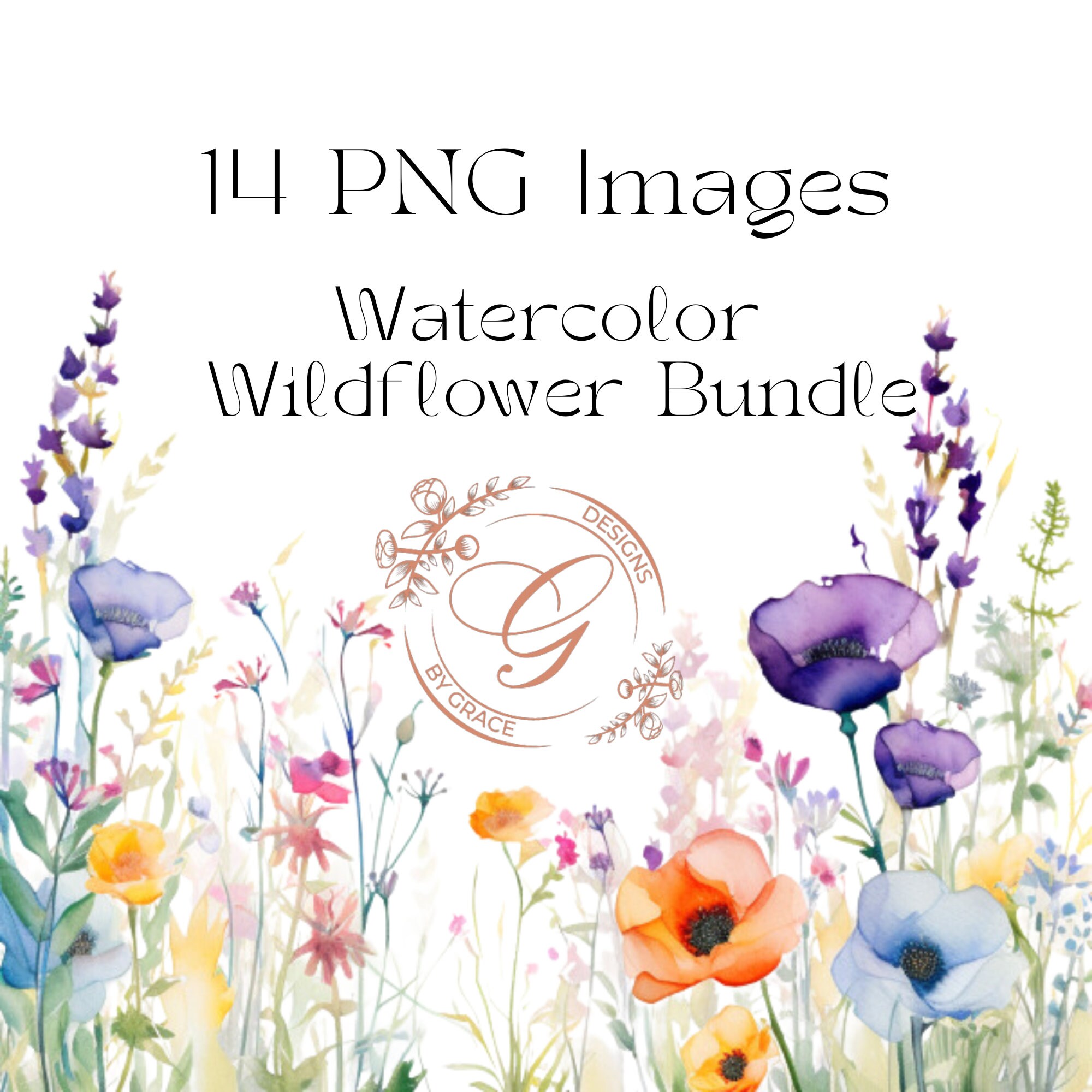 Watercolor Wildflower Clipart Bundle Watercolor Clipart - Etsy