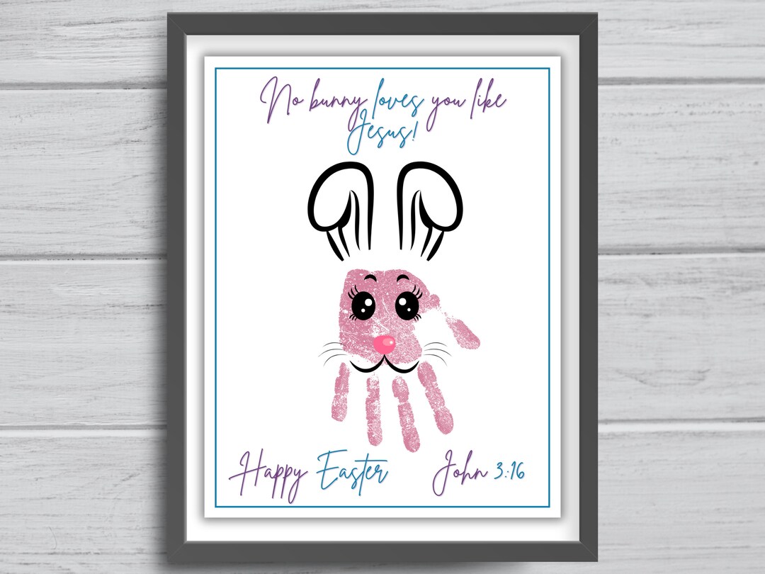 Christian Easter Bunny Handprint Footprint Craft Art, Religious Craft ...