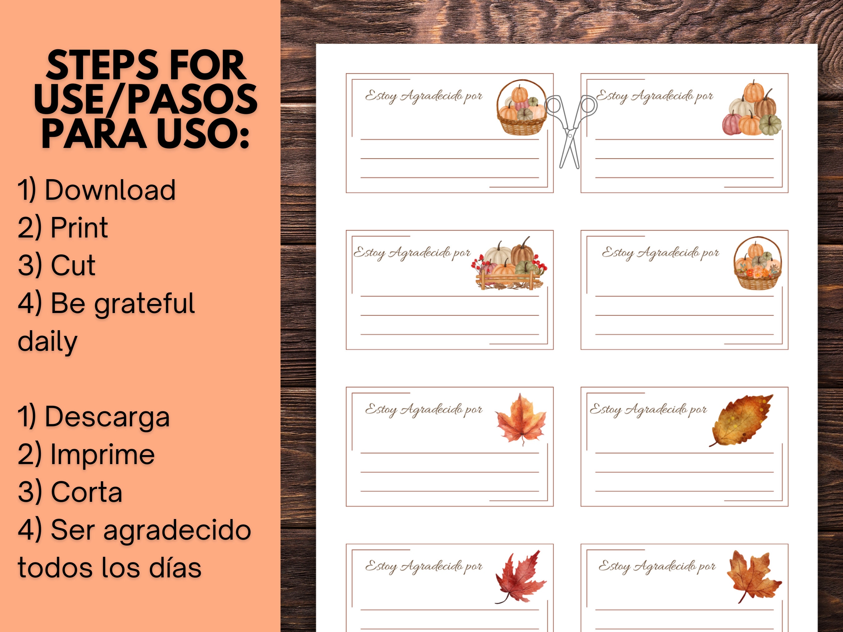 I Am Thankful for Bible Verse Cards in Spanish, Thanksgiving Gratitude ...