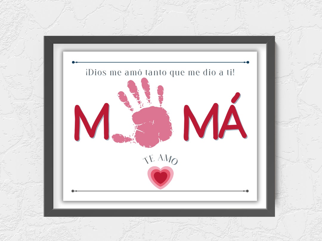 Spanish Handprint Art, Mom Handprint Craft, Christian Valentine ...