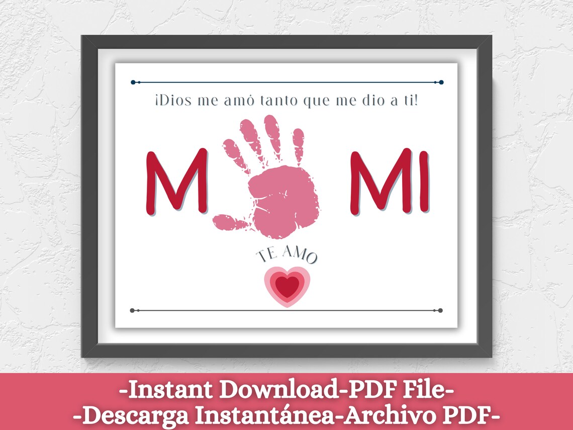 Spanish Handprint Art, Mom Handprint Craft, Christian Valentine ...