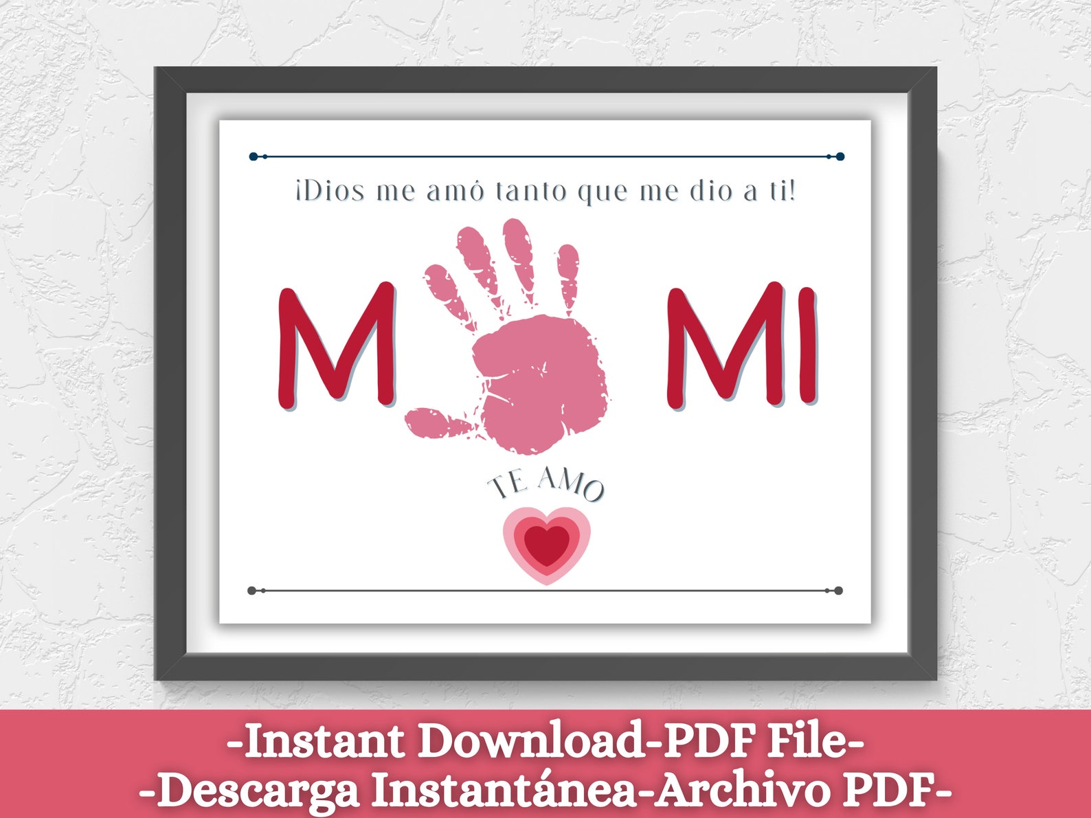 Spanish Handprint Art, Mom Handprint Craft, Christian Valentine ...