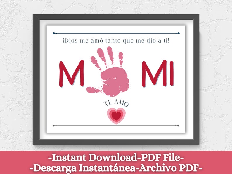 Spanish Handprint Art, Mom Handprint Craft, Christian Valentine ...