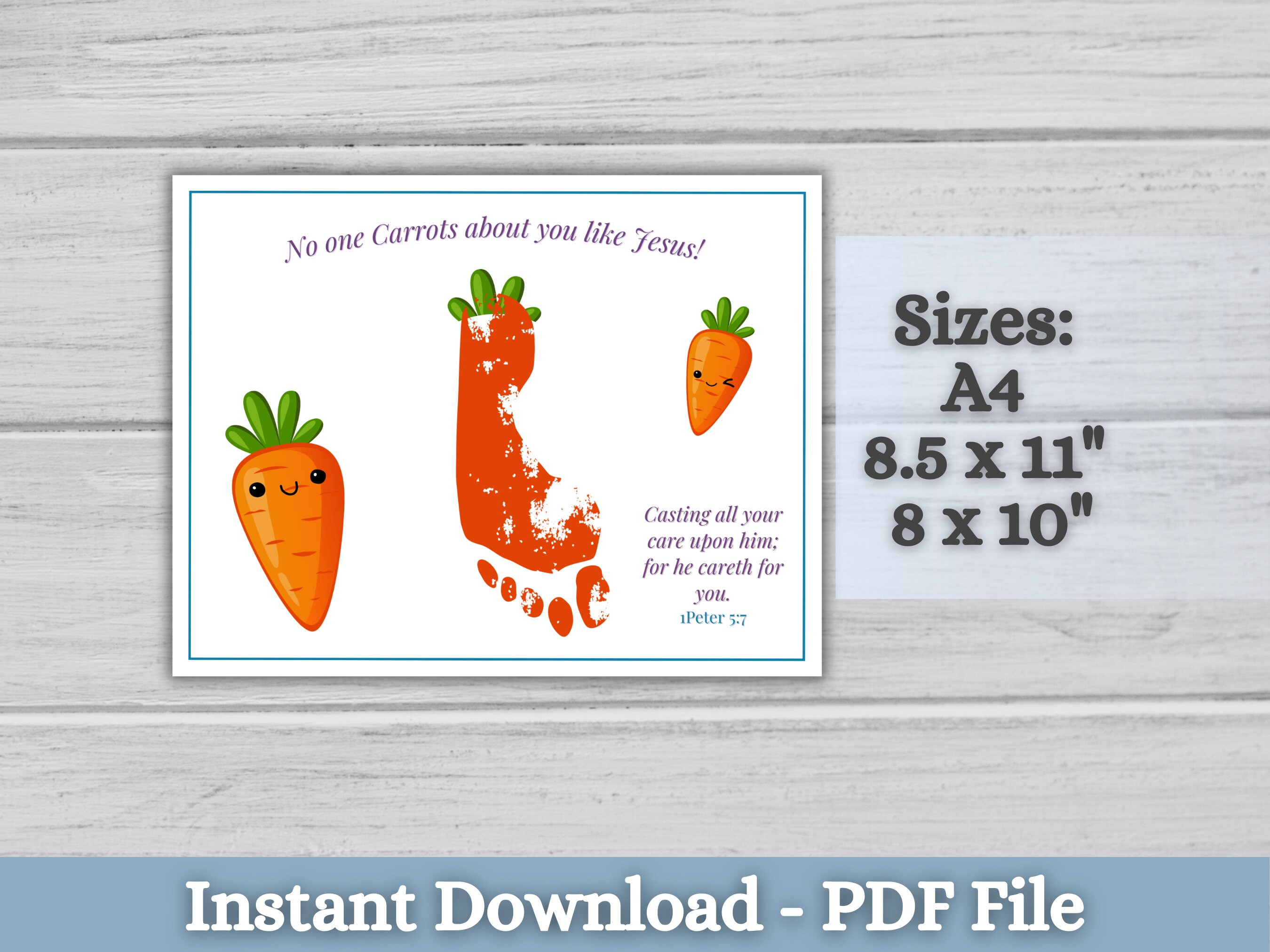 Easter Carrot Handprint Footprint Craft Art, Religious Craft for Kids ...