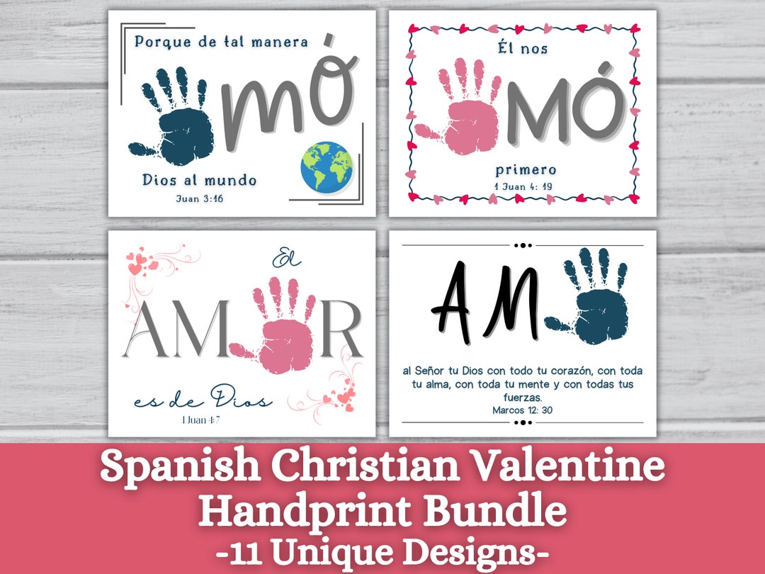 Spanish Valentine's Day Craft, Handprint Art, Handprint Craft, Spanish ...