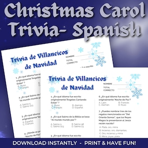 Spanish Christmas Carol Trivia, Christmas Song Trivia Game, Spanish ...
