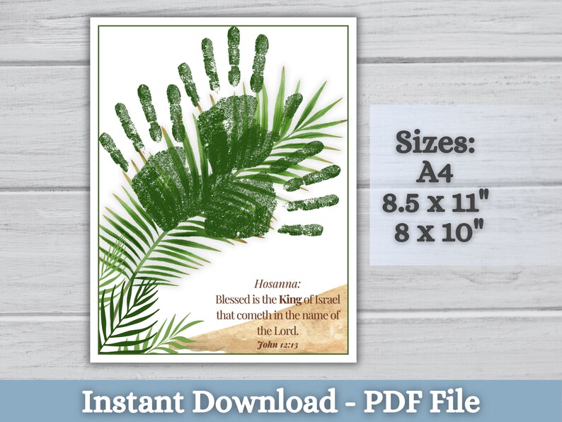 Palm Sunday Christian Easter Handprint Craft Art, Religious Craft for ...
