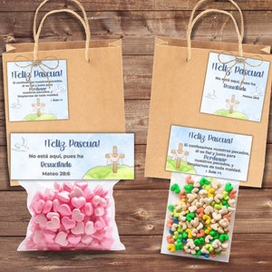 Easter Gift Tag and Bag Topper Spanish, Etiqueta Feliz Pascua, He is ...