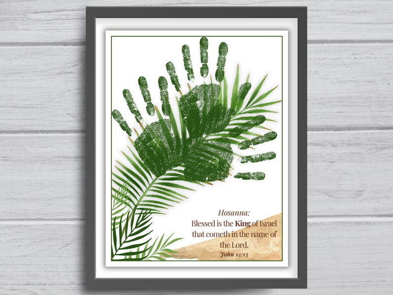Palm Sunday Christian Easter Handprint Craft Art, Religious Craft for ...
