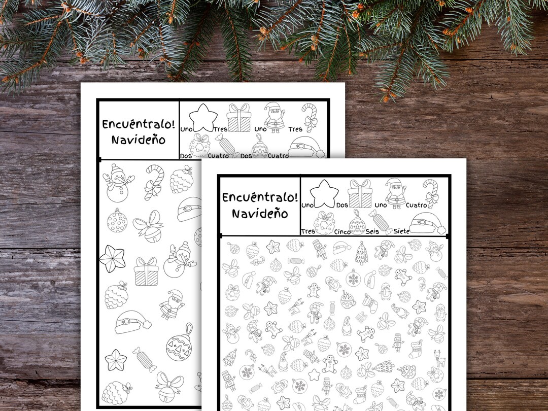 Christmas Find the Objects Game in Spanish, Christmas Find It Game ...