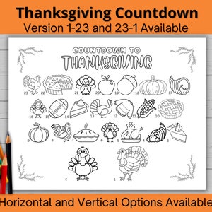 Printable Thanksgiving Countdown/ Thanksgiving Advent/ Countdown to ...
