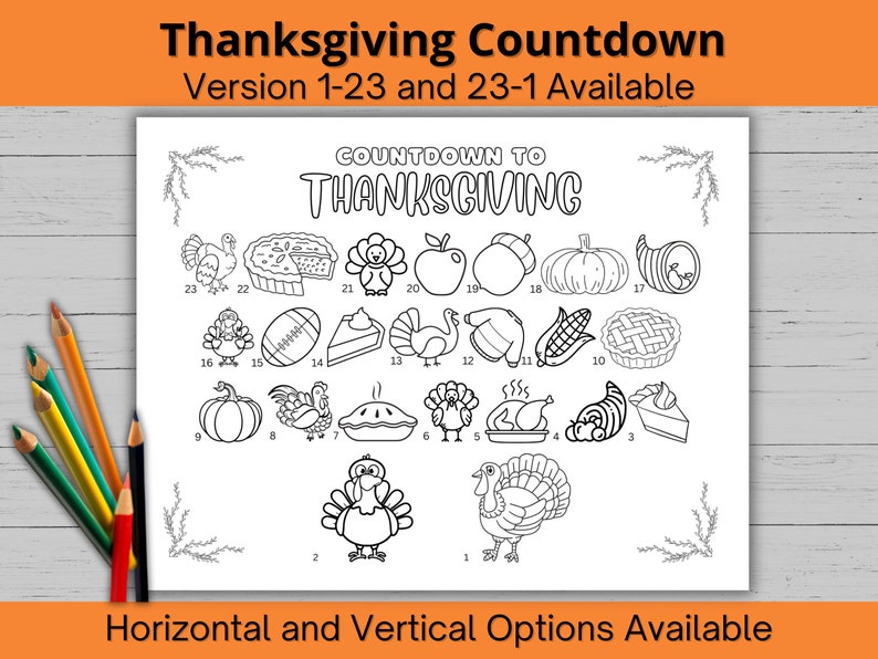 Printable Thanksgiving Countdown/ Thanksgiving Advent/ Countdown to ...