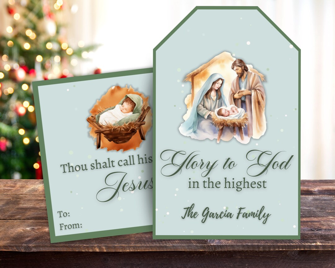 Editable Nativity Christmas Gift Tag, Merry Christmas Tag, Christmas ...