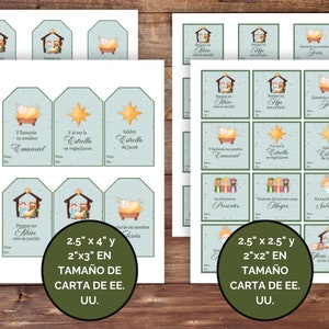 Spanish Nativity Gift Tags, Baby Jesus Gift Tag, Religious Gift Tag ...