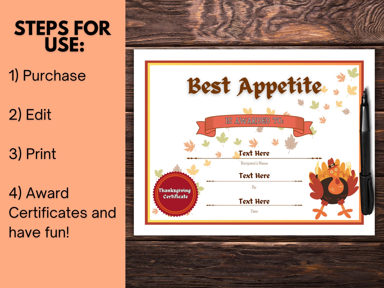 Editable Dinner Certificate, Certificate of Achievement, Certificate of ...