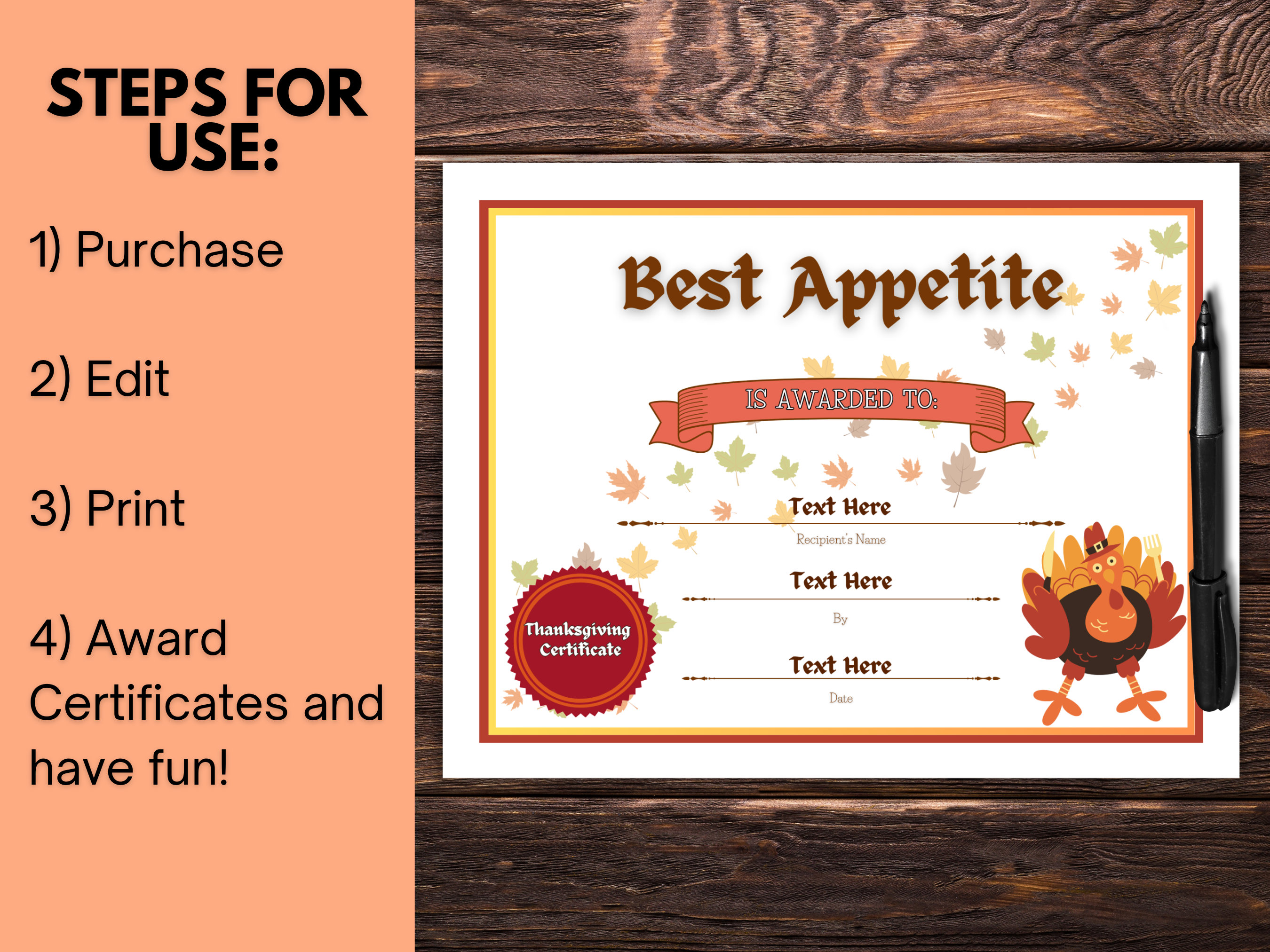 Editable Dinner Certificate, Certificate of Achievement, Certificate of ...