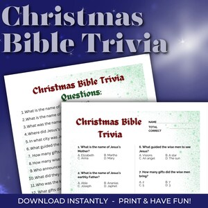 Christmas Bible Trivia, Christian Christmas Game, Bible Party Game ...