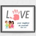 Christian Handprint Art, Handprint Craft, Love Your Neighbor, Mark 12: ...