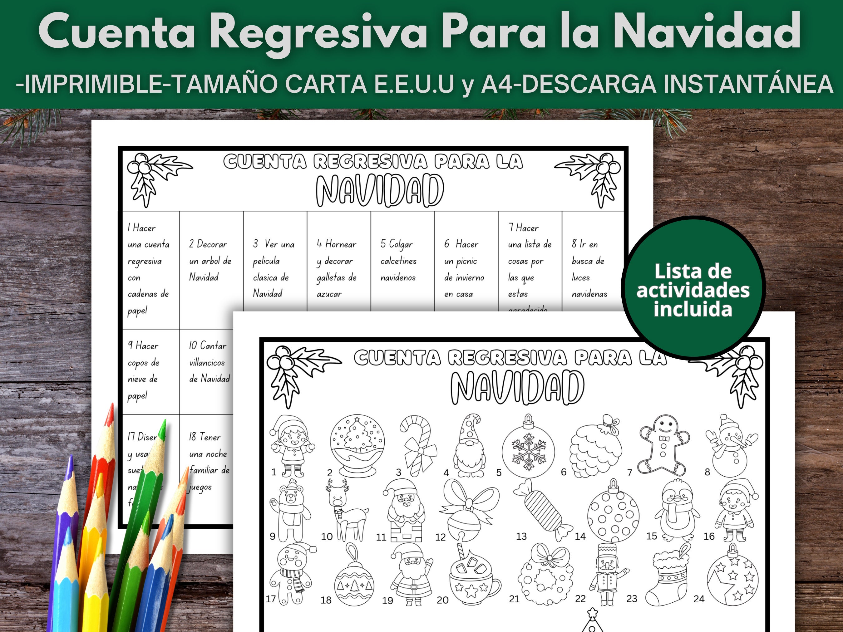 Spanish Christmas Countdown Calendar, Countdown to Christmas in Spanish ...