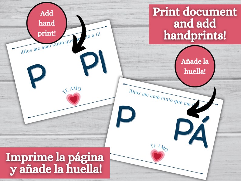 Spanish Handprint Art, Dad Handprint Craft, Christian Valentine ...