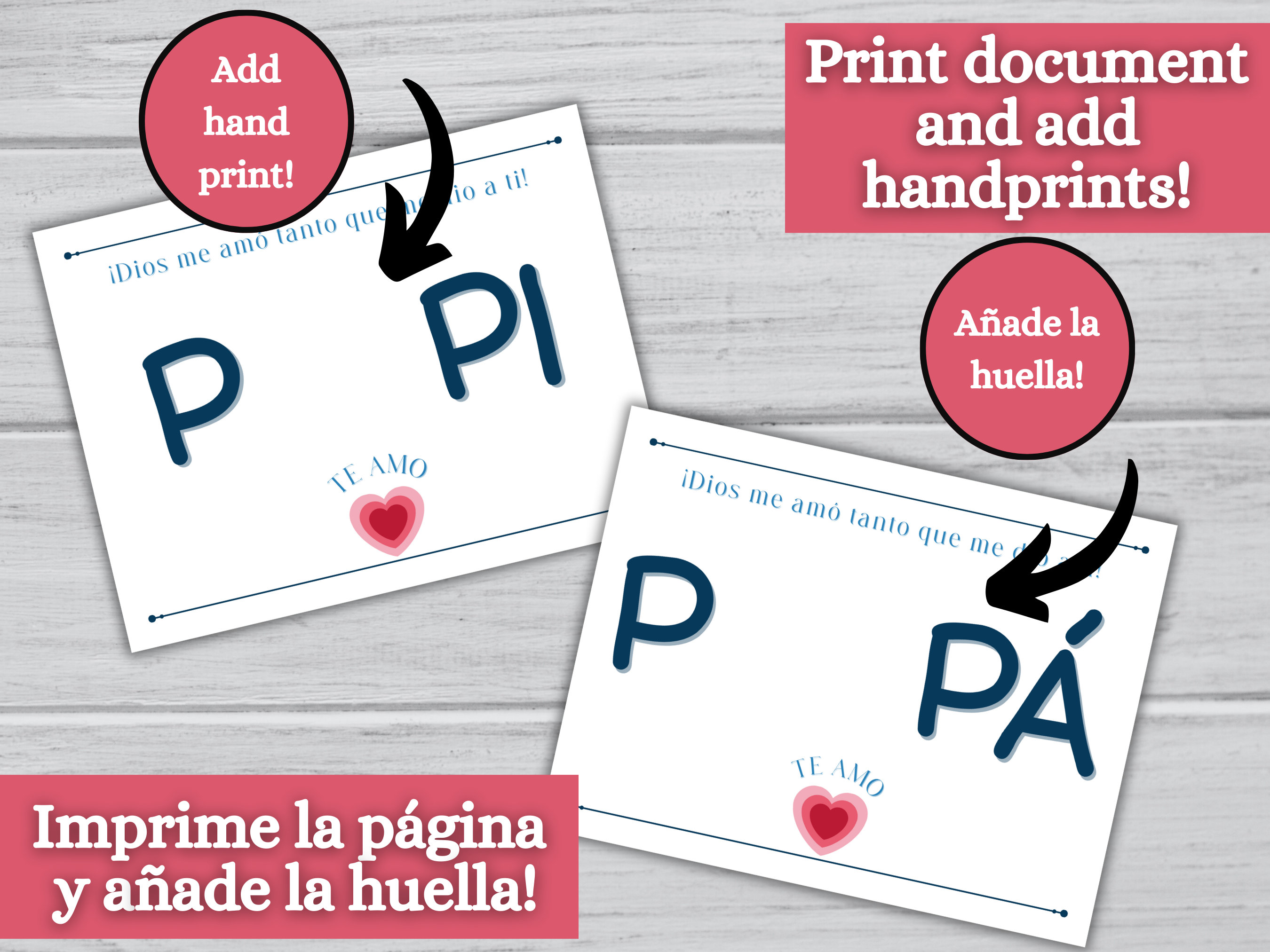 Spanish Handprint Art, Dad Handprint Craft, Christian Valentine ...