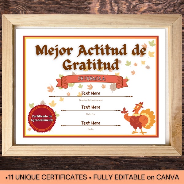 Spanish Certificate Template - Etsy