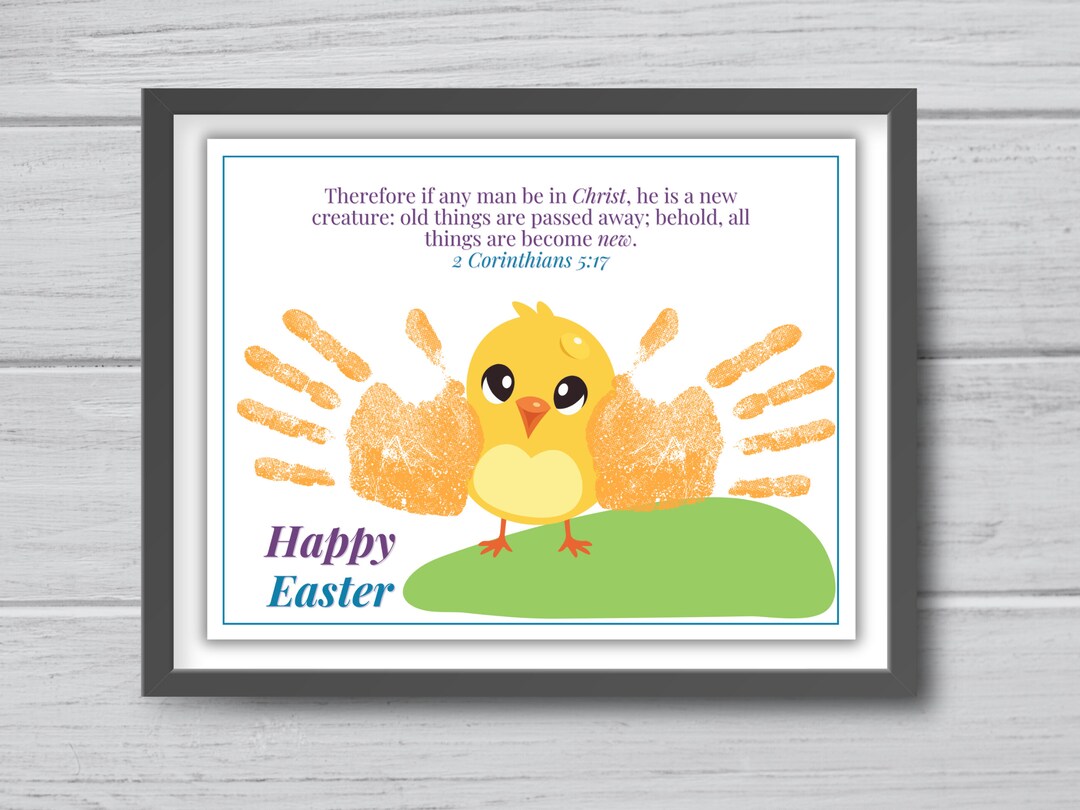 Easter Chick Handprint Craft Art, Christian Religious Craft for Kids ...
