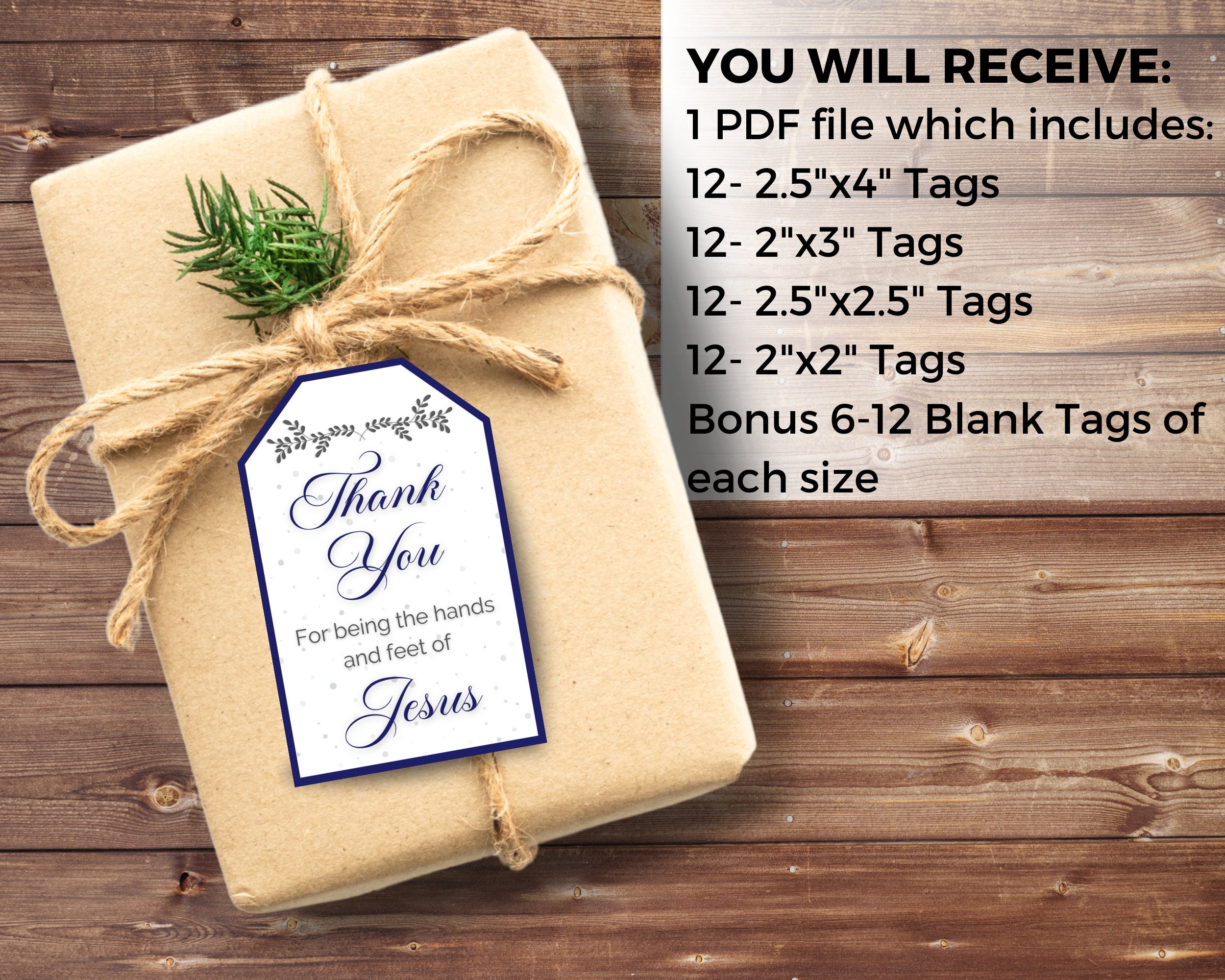 Thank You Gift Tags, Christian Appreciation, Volunteer Appreciation ...