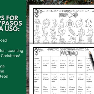 Spanish Christmas Countdown Calendar, Countdown to Christmas in Spanish ...