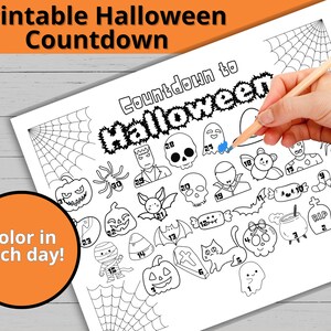 Printable Halloween Countdown/ Halloween Countdown Calendar/ Halloween ...