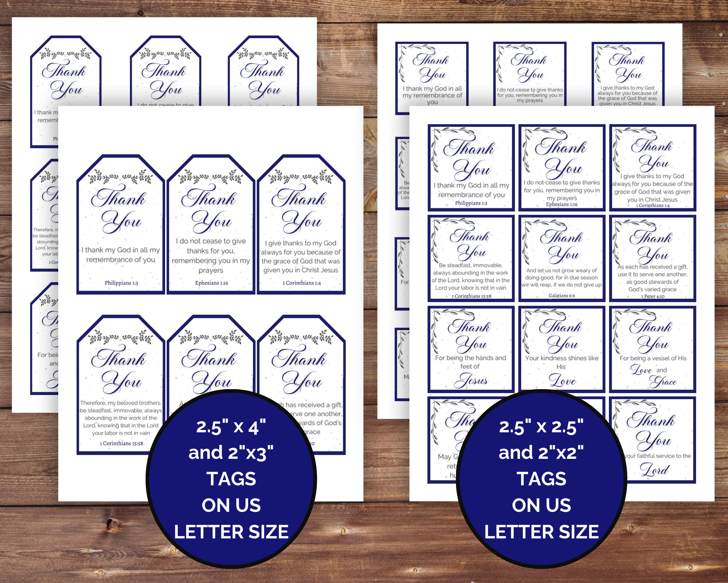 Thank You Gift Tags, Christian Appreciation, Volunteer Appreciation ...