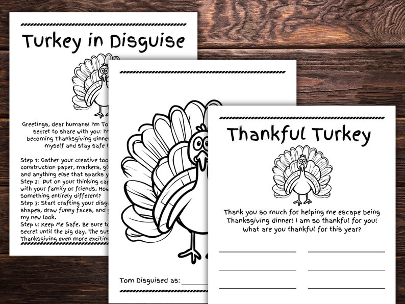 Disguise a Turkey, Turkey in Disguise Thanksgiving Activity, Tom the ...