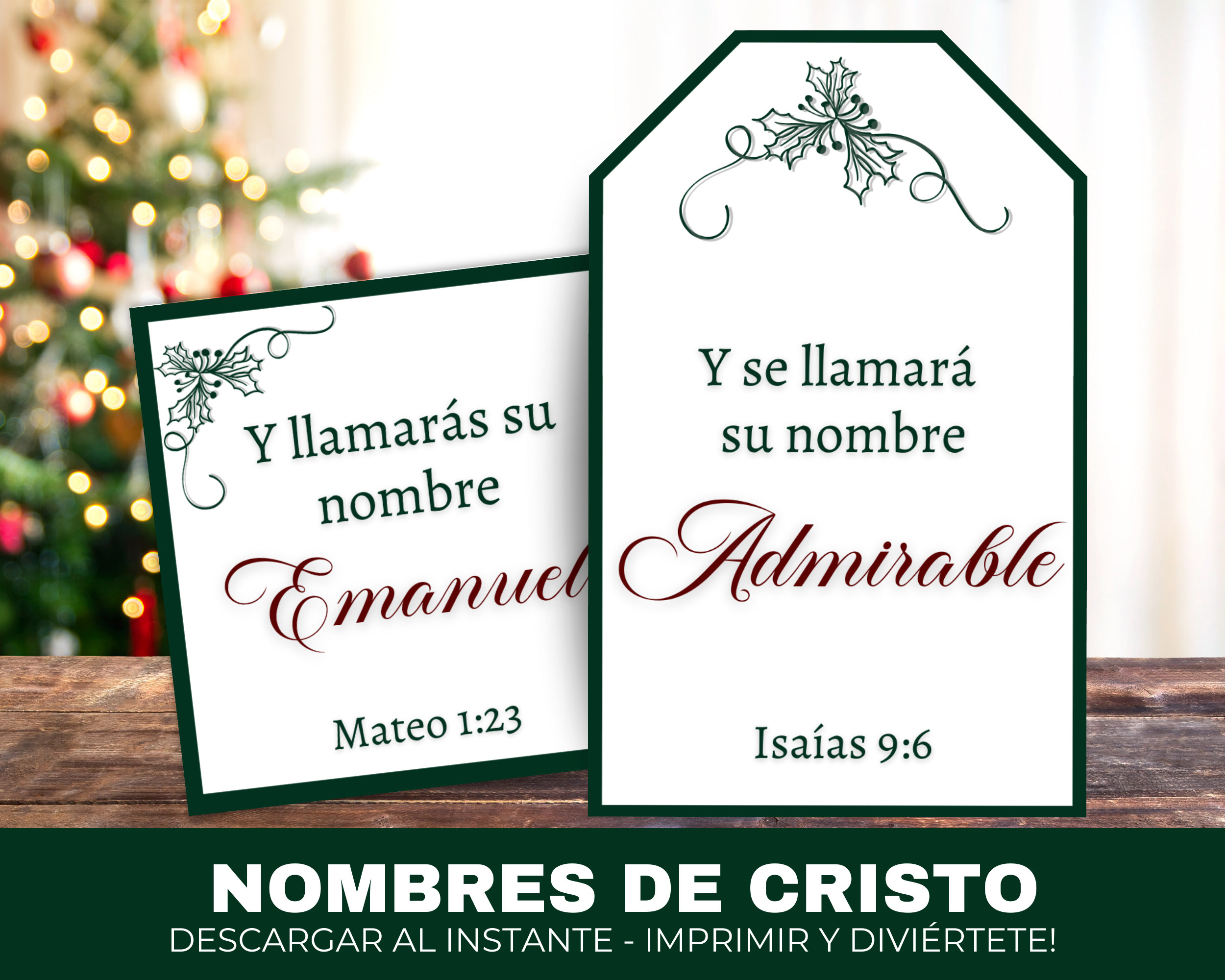 Names of Jesus Gift Tags in Spanish, Christmas Gift Tags, Names of ...
