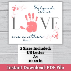 Christian Handprint Art, Handprint Craft, 1 John 4:7, Christian ...