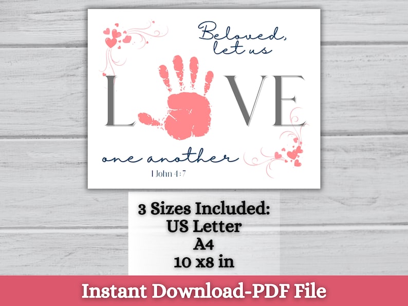 Christian Handprint Art, Handprint Craft, 1 John 4:7, Christian ...