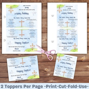 Easter Story Snack Mix Tag and Bag Topper, He is Risen Printable ...