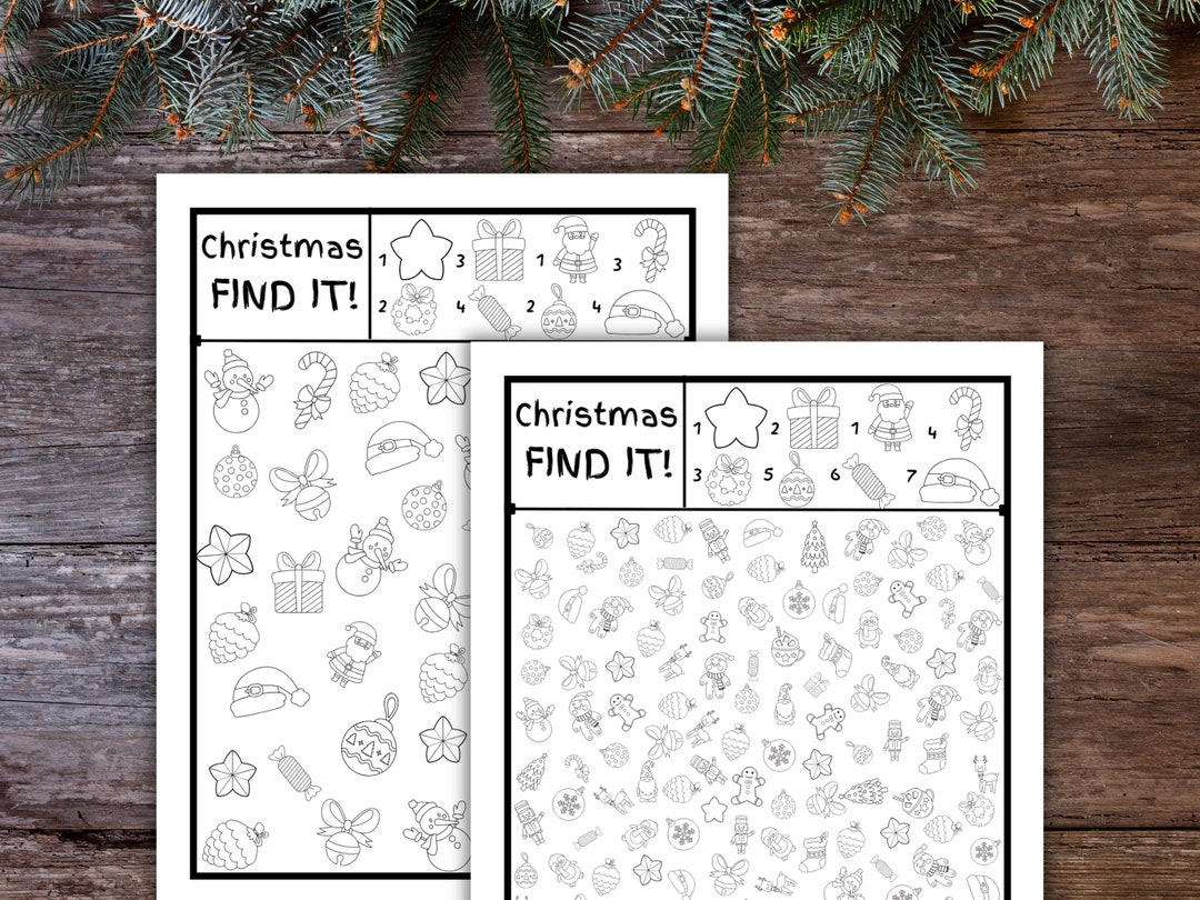 Christmas Find the Objects Game, Christmas Find It Game, Kids Christmas ...