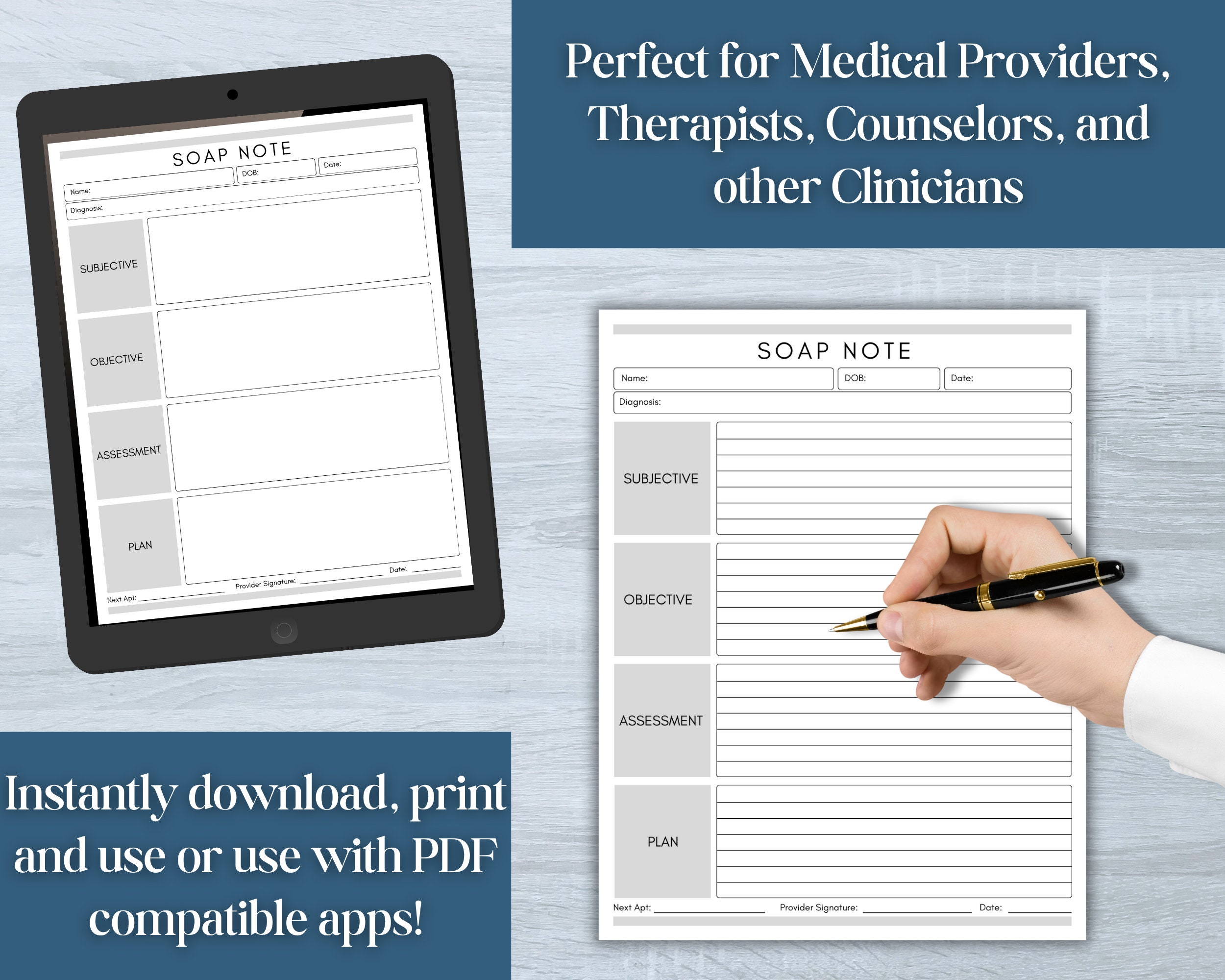 SOAP Note, Progress Note Template, Treatment Planning, Counselling ...