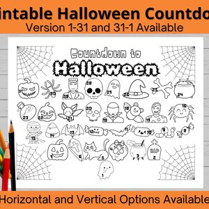Printable Halloween Countdown/ Halloween Countdown Calendar/ Halloween ...