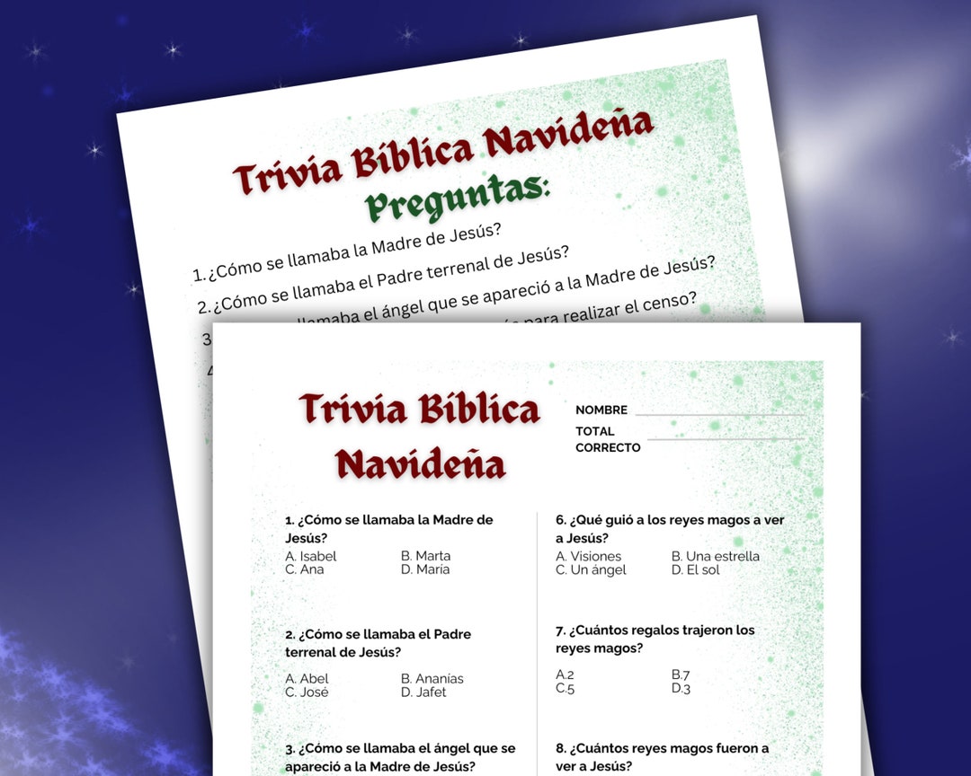 Spanish Christmas Bible Trivia, Spanish Christian Christmas Game, Bible ...