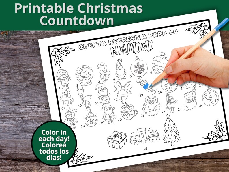 Spanish Christmas Countdown Calendar, Countdown to Christmas in Spanish ...