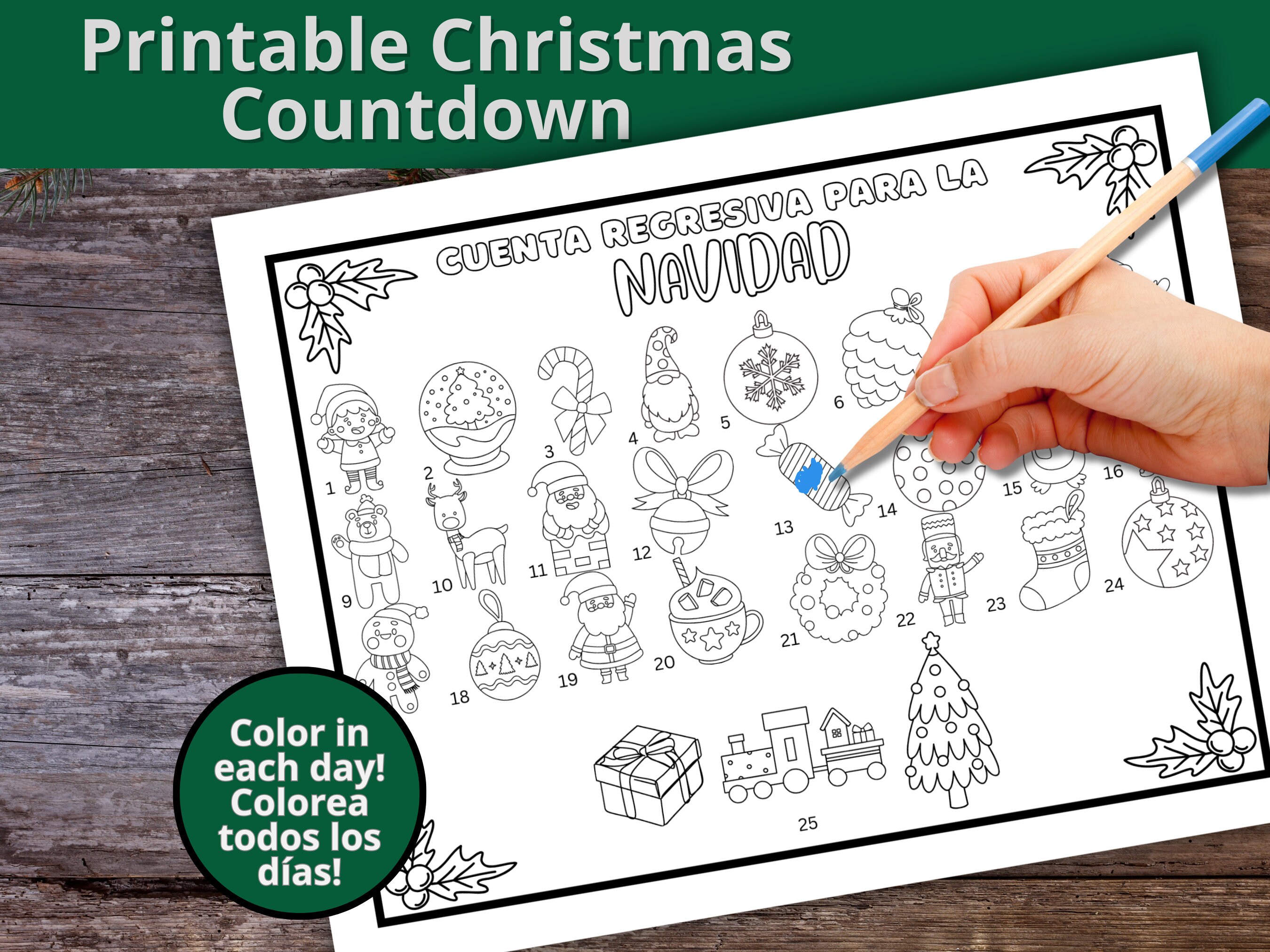Spanish Christmas Countdown Calendar, Countdown to Christmas in Spanish ...