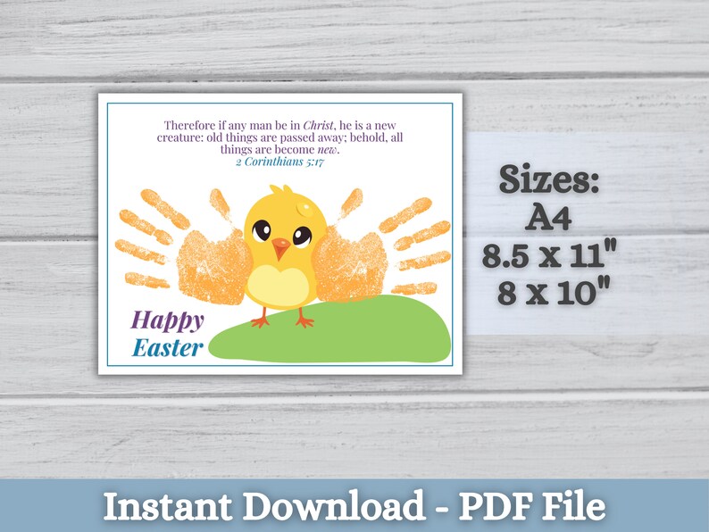 Easter Chick Handprint Craft Art, Christian Religious Craft for Kids ...