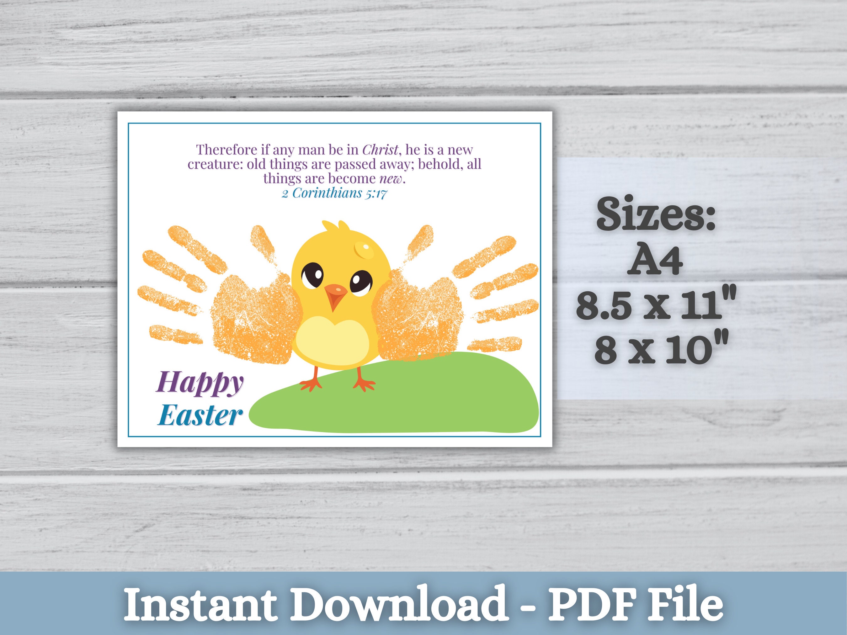 Easter Chick Handprint Craft Art, Christian Religious Craft for Kids ...