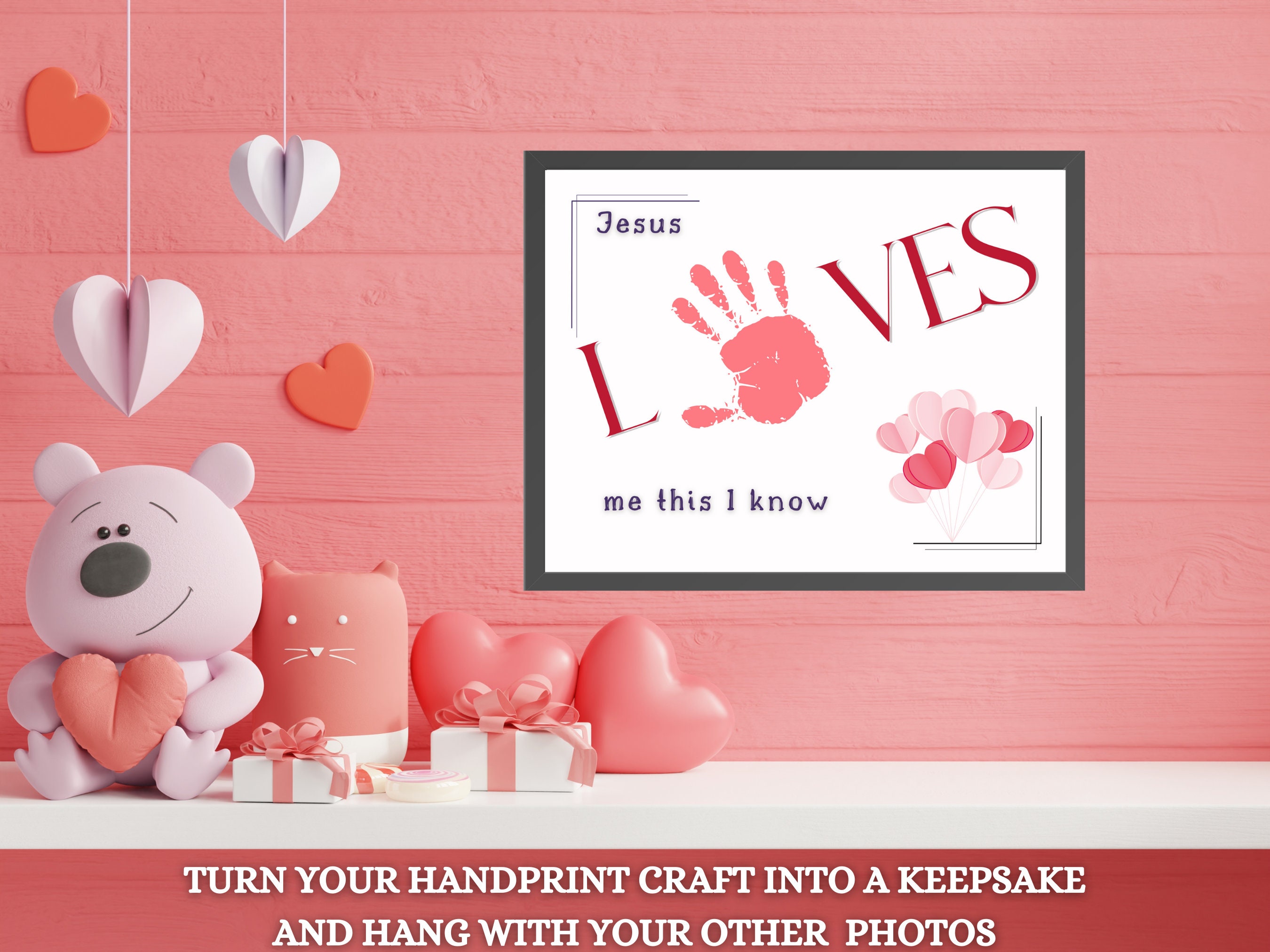 Christian Valentine's Day Craft, Handprint Art, Handprint Craft ...