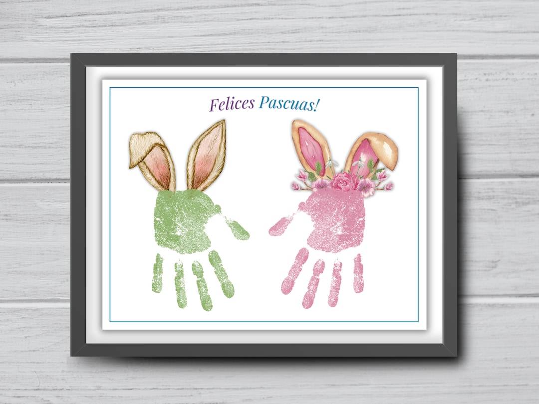 Spanish Easter Bunny Handprint Footprint Craft Art, Easter Craft for ...