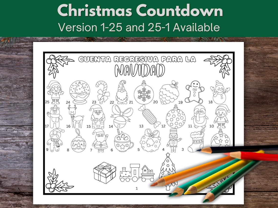 Spanish Christmas Countdown Calendar, Countdown to Christmas in Spanish ...