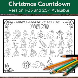 Spanish Christmas Countdown Calendar, Countdown to Christmas in Spanish ...
