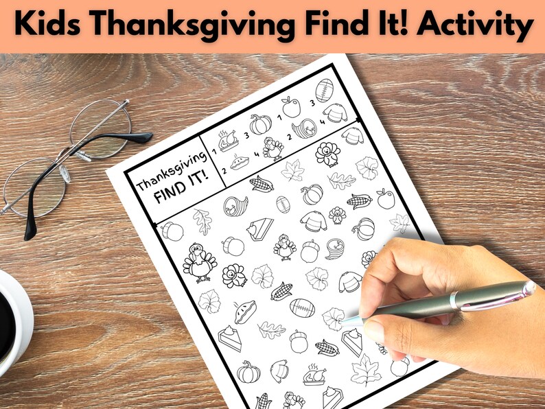 Find the Objects Game, Thanksgiving Find It Game, Kids Thanksgiving ...