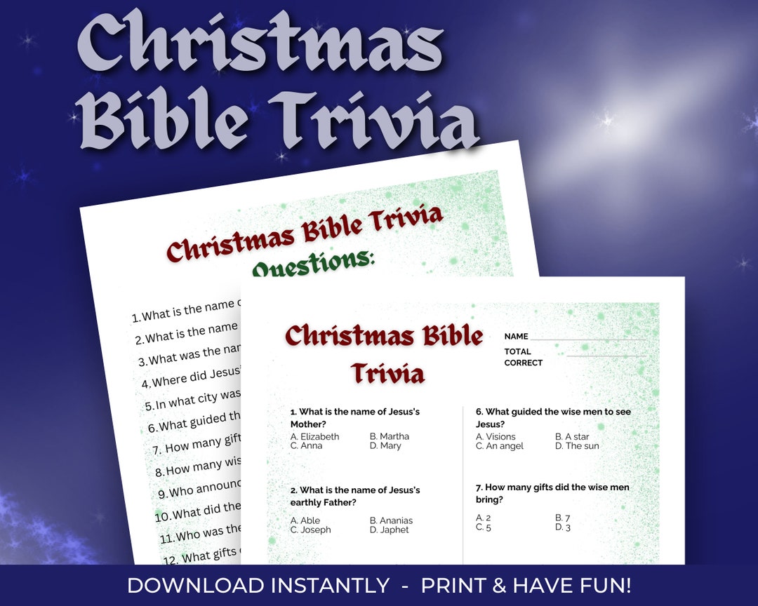 Christmas Bible Trivia Christian Christmas Questionnaire - Etsy